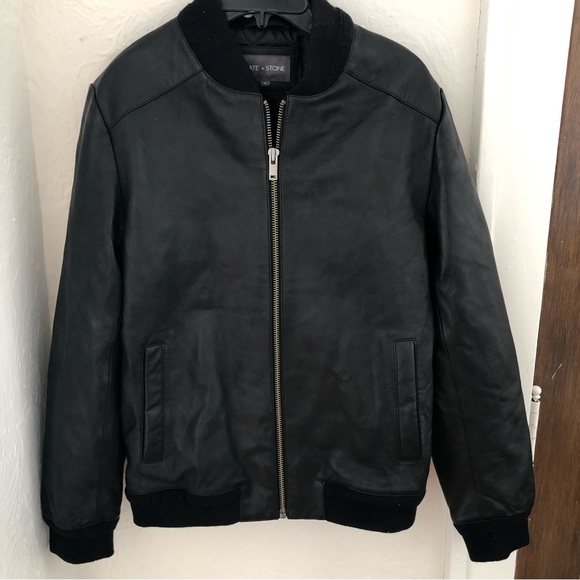 Slate & Stone | Jackets & Coats | Slate Stone Lamb Leather Bomber ...